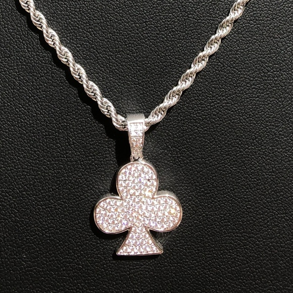 LIT JEWELRY | Accessories | Ace Pendant 4k Gold Filled Fully Iced Out ...